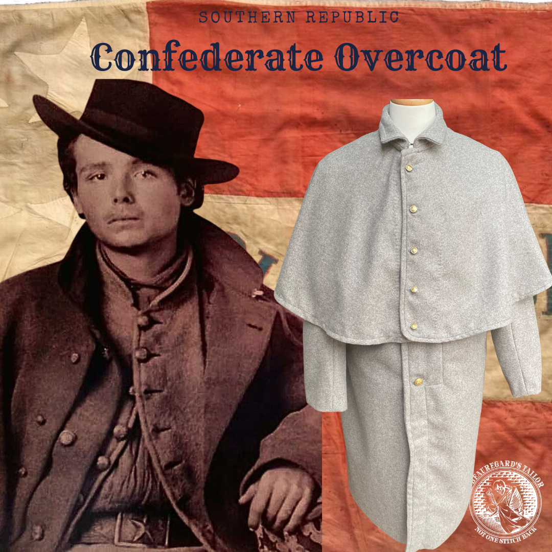 Confederate Overcoat (Crude Broadcloth) 1861-1865 – Beauregard's Tailor