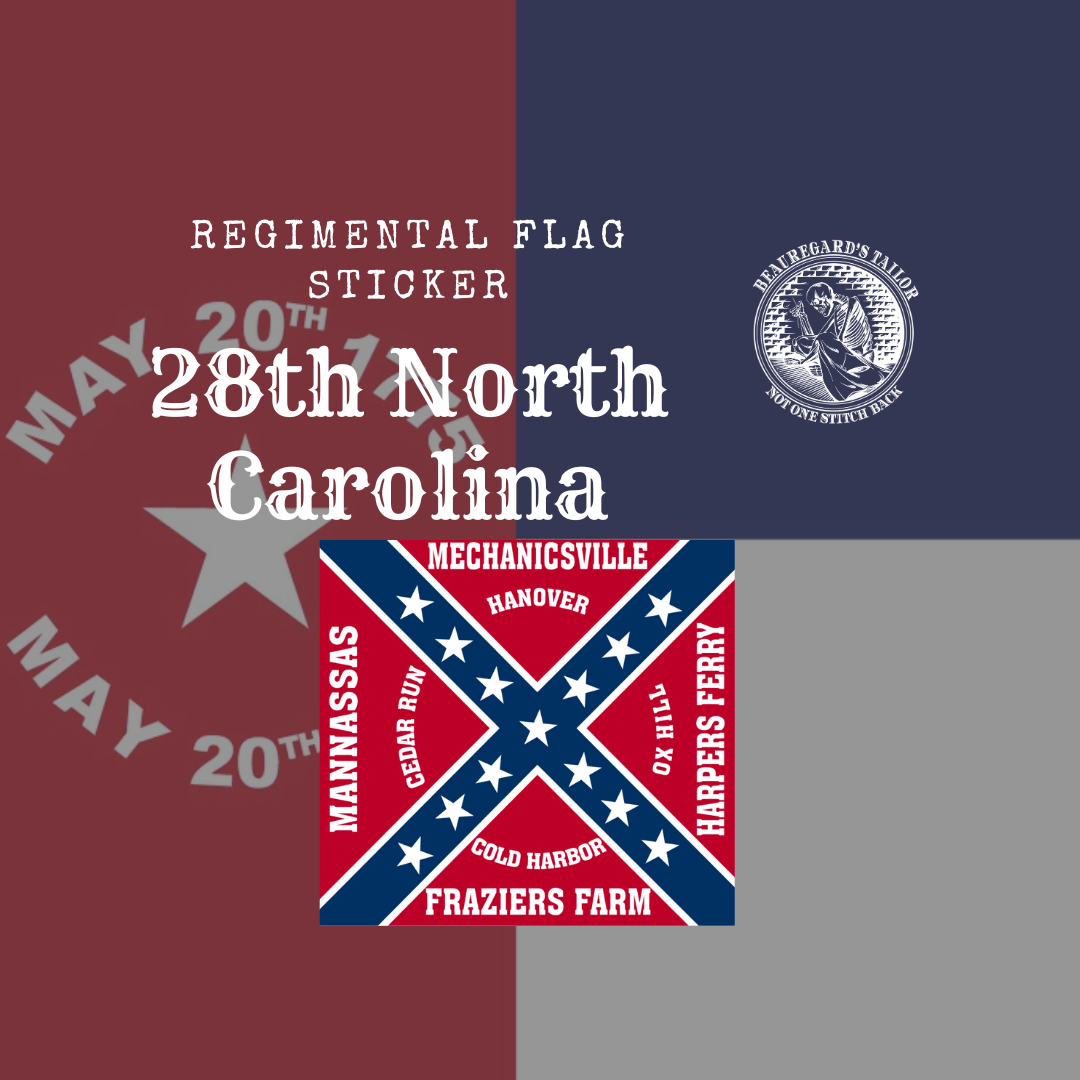 28th North Carolina Regimental Flag Sticker – Beauregard's Tailor