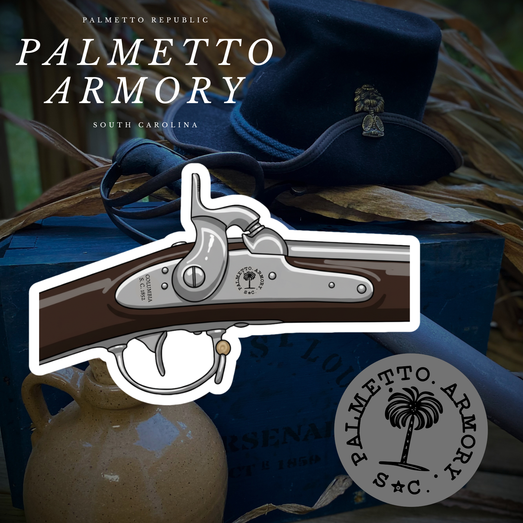 Palmetto Armory Musket Stickers/magnet – Beauregard's Tailor