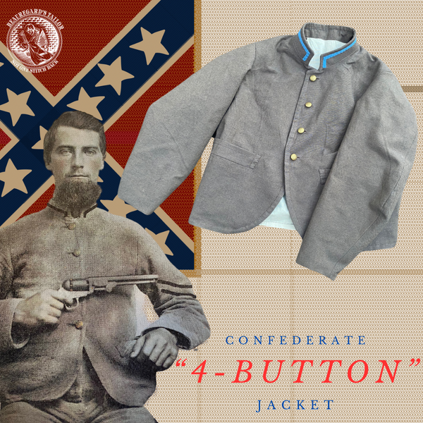 Confederate 4- Button Jacket – Beauregard's Tailor