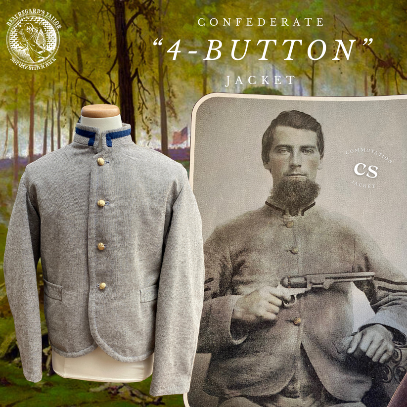 Confederate 4- Button Jacket – Beauregard's Tailor