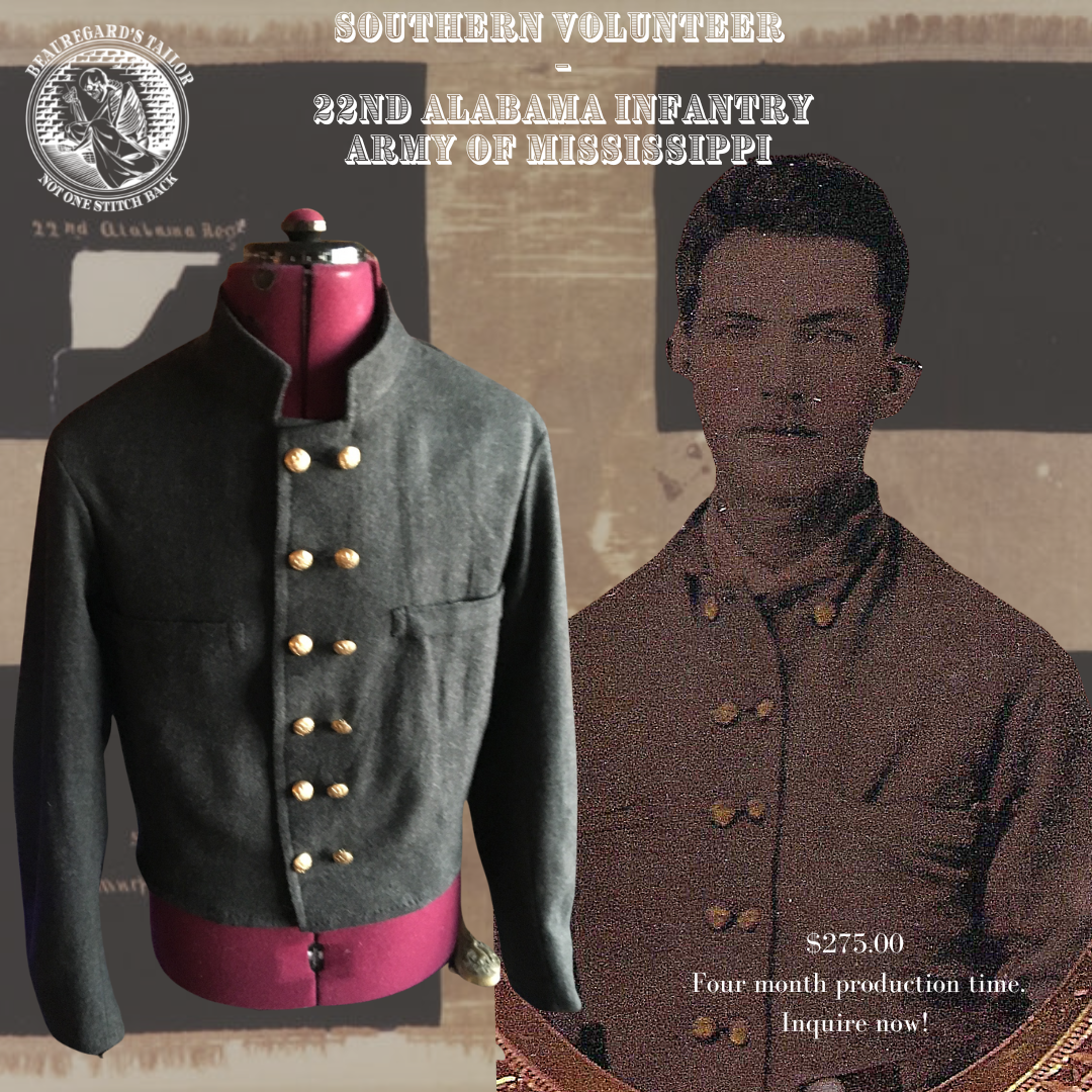 22nd Alabama Jacket - False Double-Breasted – Beauregard's Tailor
