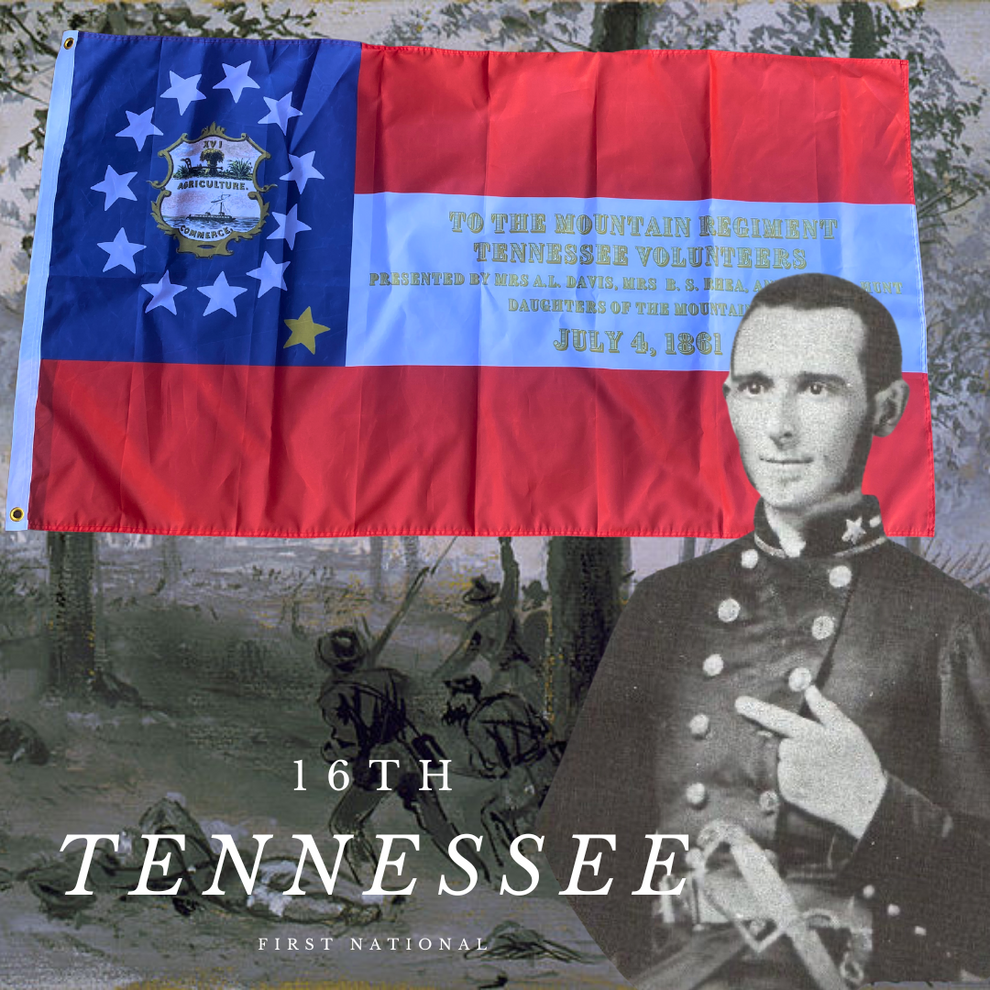 "Mountain Regiment" 16th Tennessee 1st National House Flag – Beauregard ...