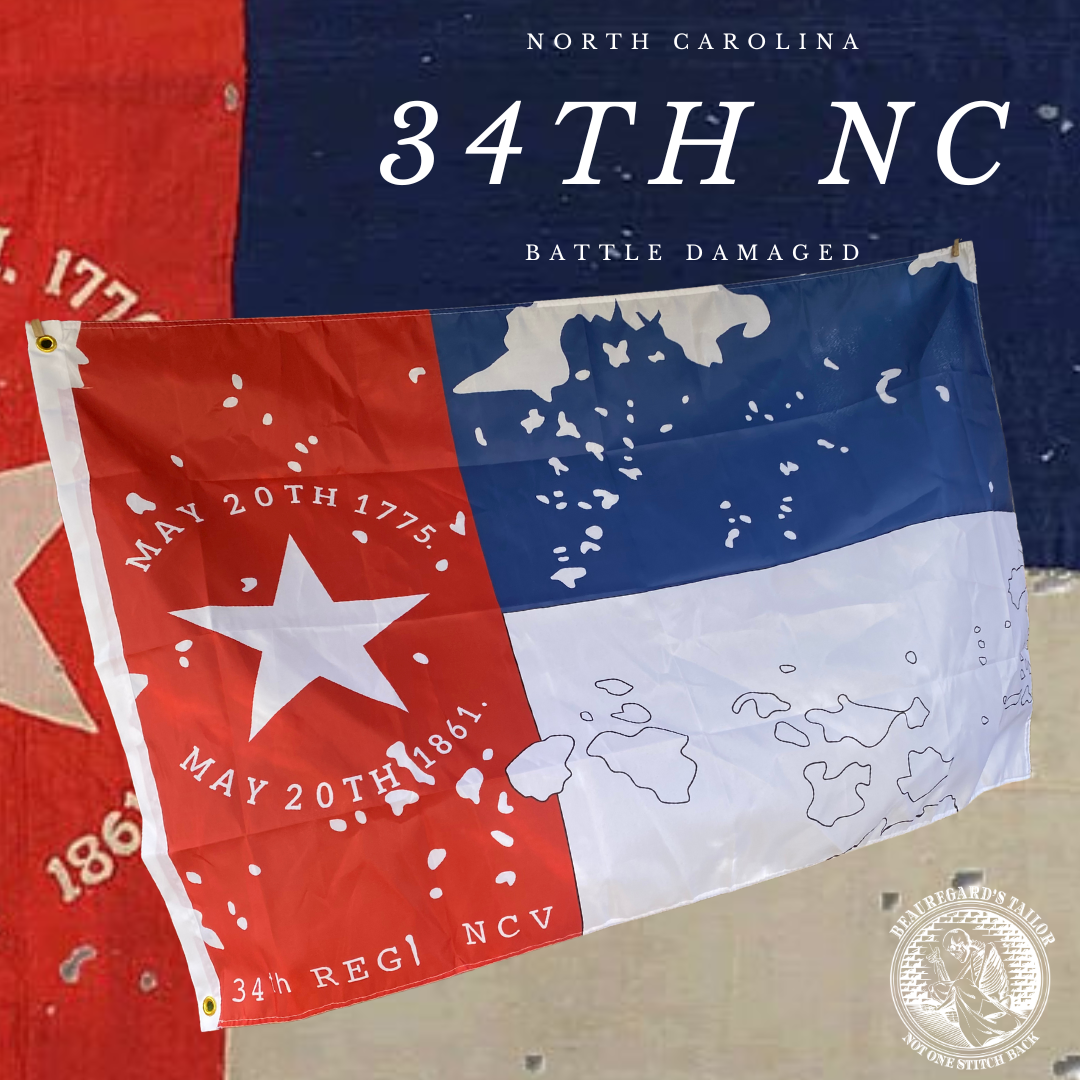 34th North Carolina House Flag (Battle Damaged) – Beauregard's Tailor