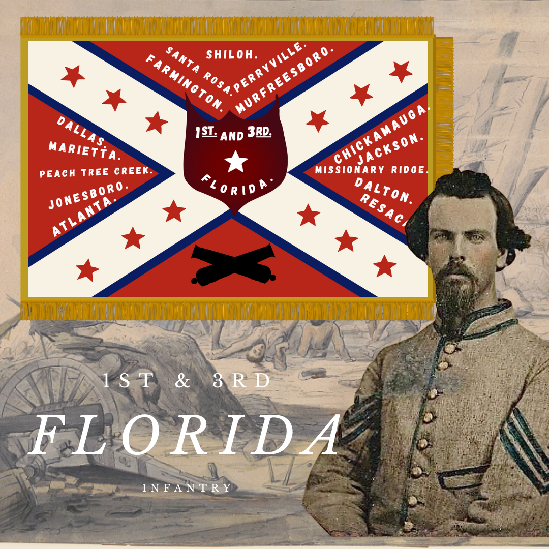 1st and 3rd Florida Infantry Flag Stickers/Magnet – Beauregard's Tailor