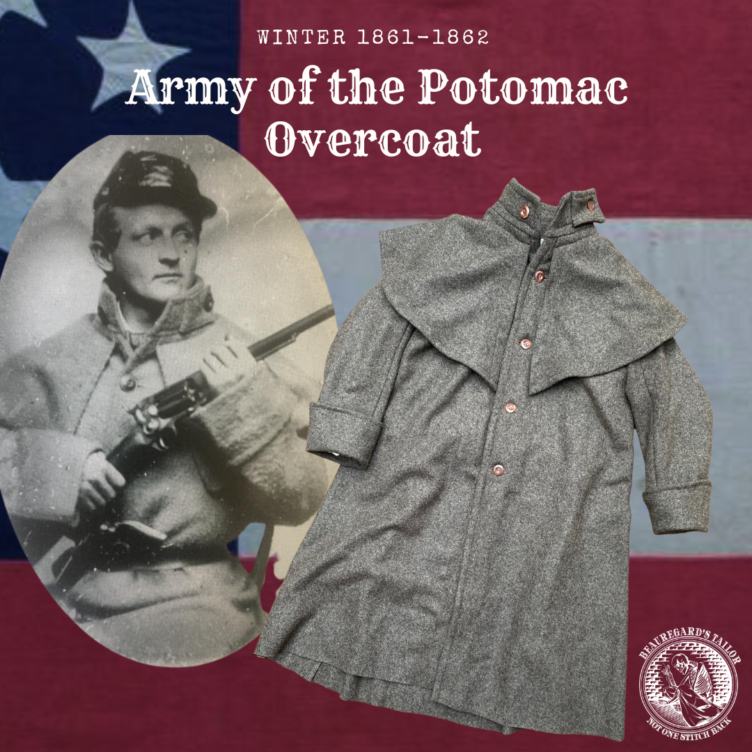 Army of the Potomac (Confederate) Overcoat 1861-1862 – Beauregard's Tailor