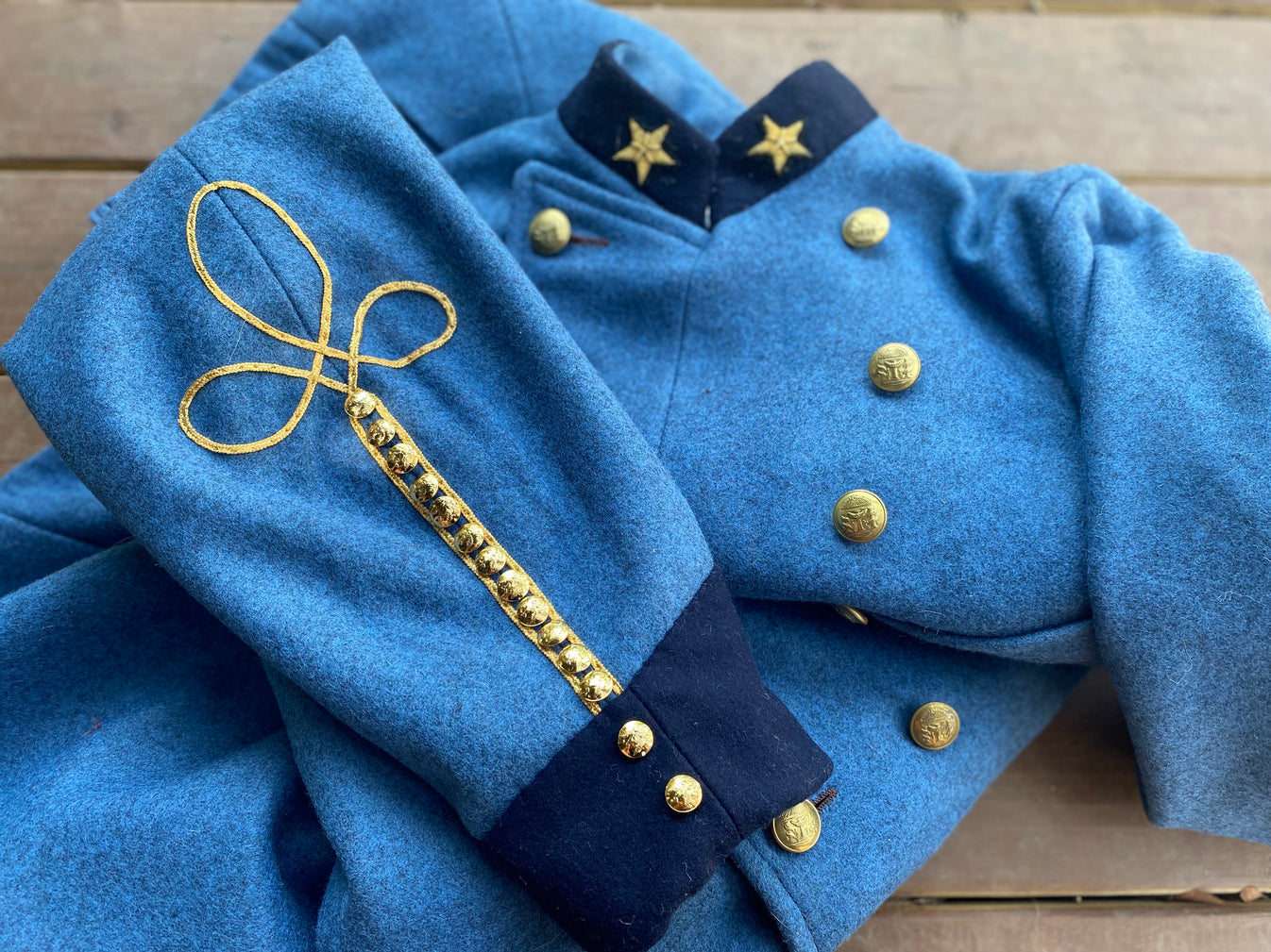 Confederate Officer Frock Coat - French Vented Cuffs – Beauregard's Tailor